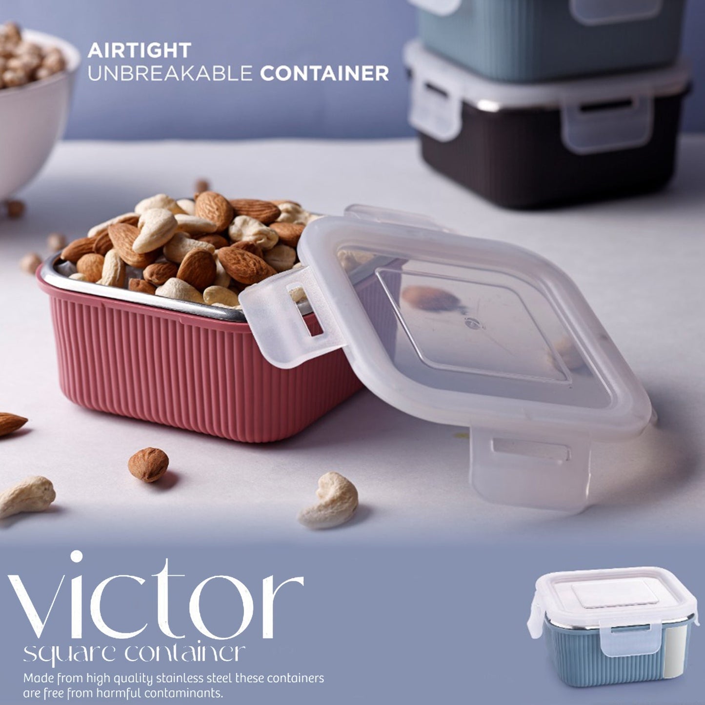 Apex Victor Square Food Storage Container (400 ML / 1 Pc)– Natation.in